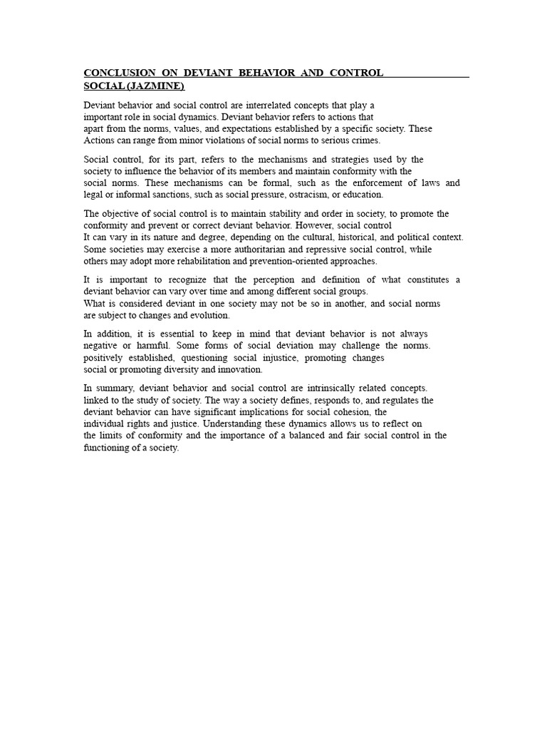 Understanding Deviant Behavior and Control | PDF