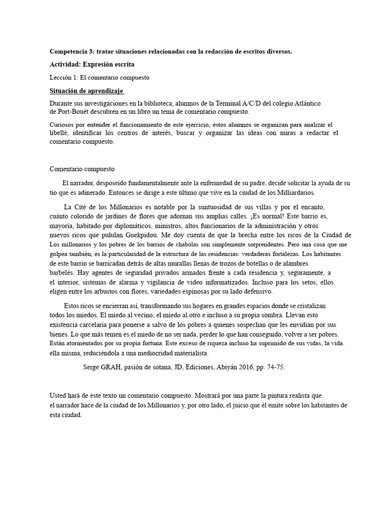 Curso de Expresión Escrita Tle - Docx Versión 1 | PDF | Autor | Pinturas