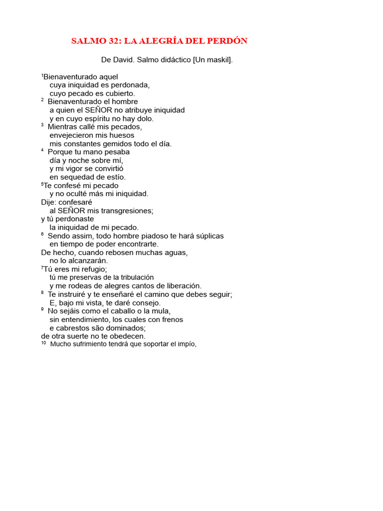 16 - Sal. 32 - La Alegría Del Perdón | PDF | Pecado | Cristo (título)