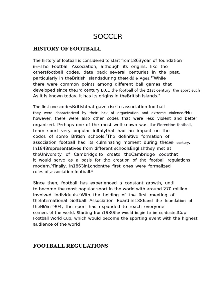 History and Rules of Football | PDF | Sports Rules And Regulations ...