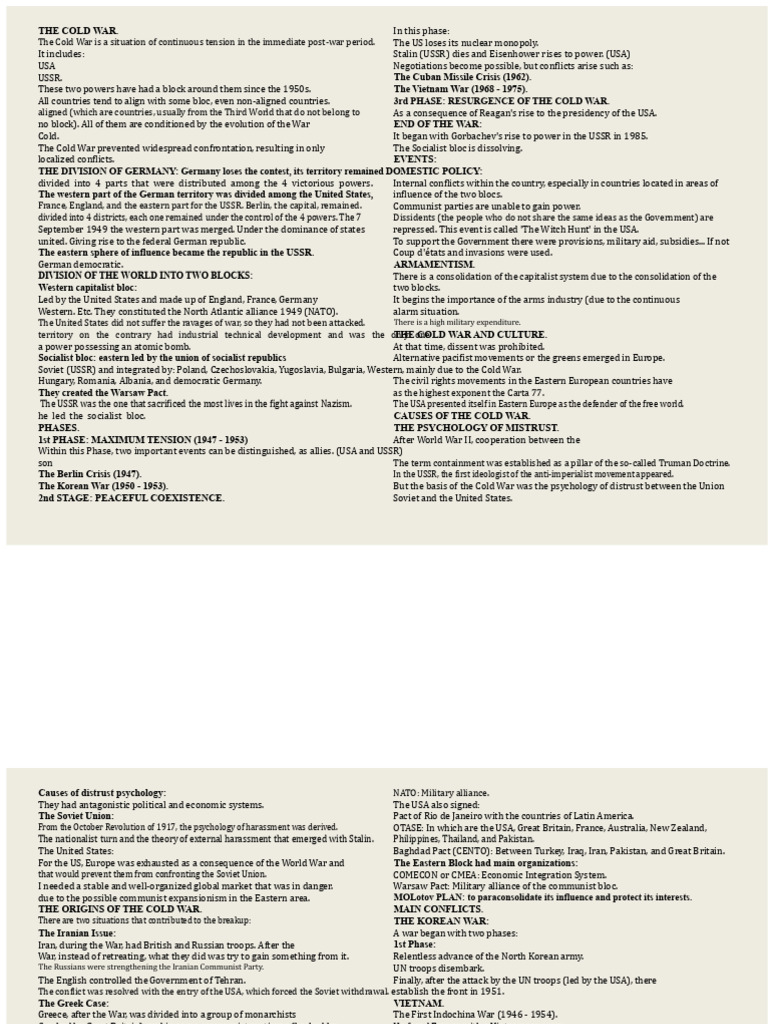 Phases of the Cold War Explained | PDF | Cold War | Eastern Bloc