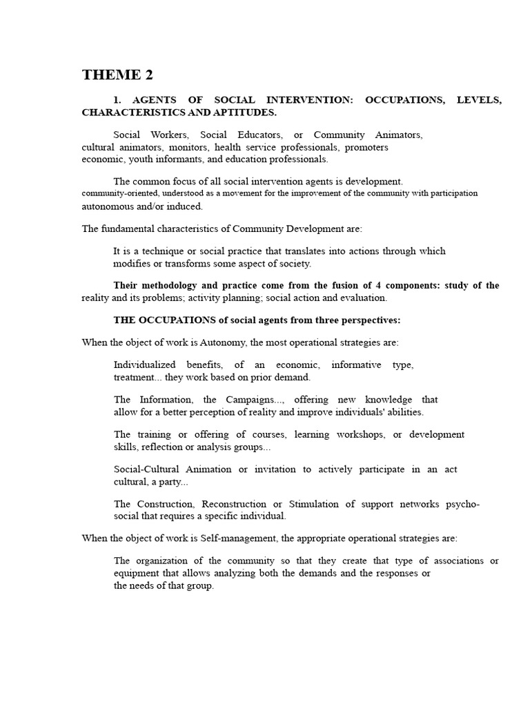 Social Intervention Agents and Strategies | PDF | Autonomy | Motivation