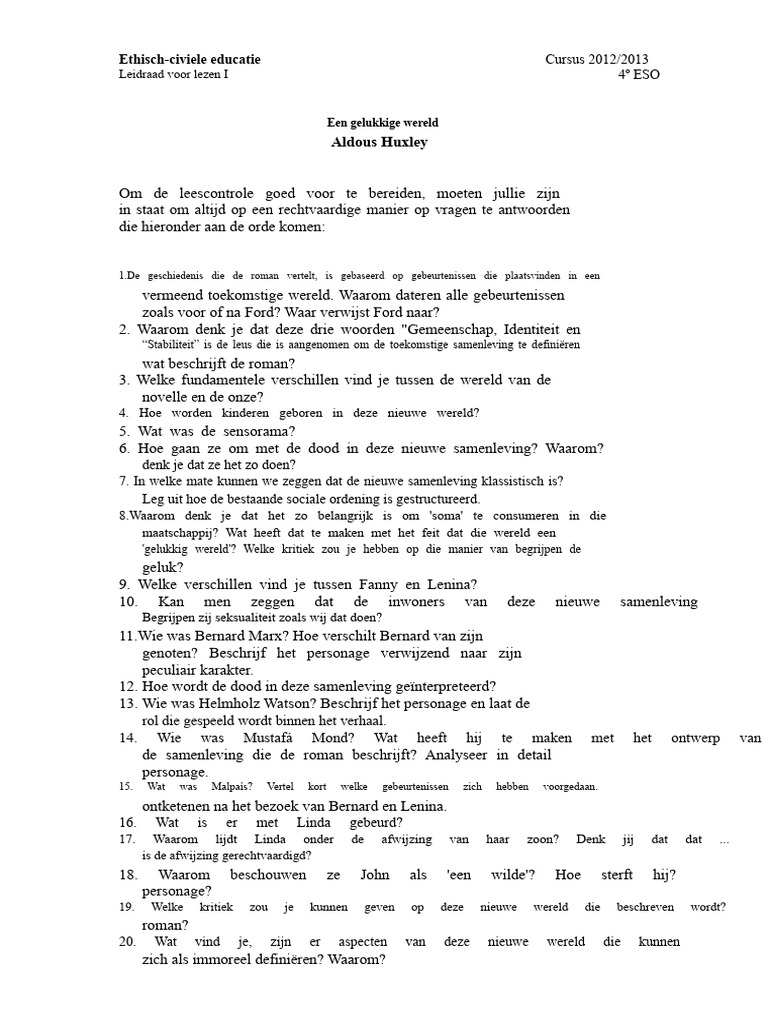 Leesgids Voor Een Gelukkige Wereld Pdf