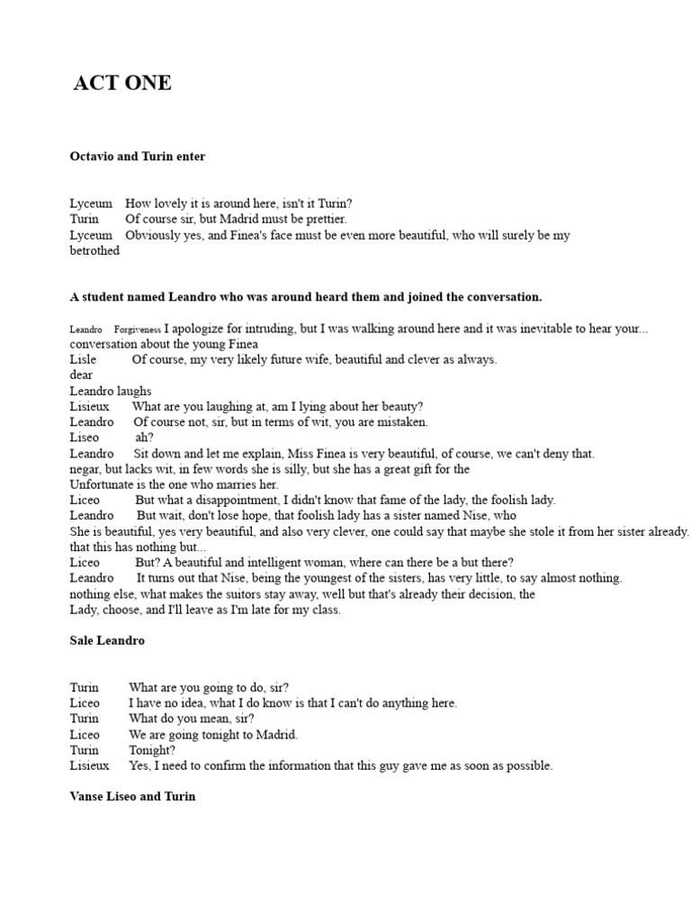 Script of The Foolish Lady (Summarized) | PDF