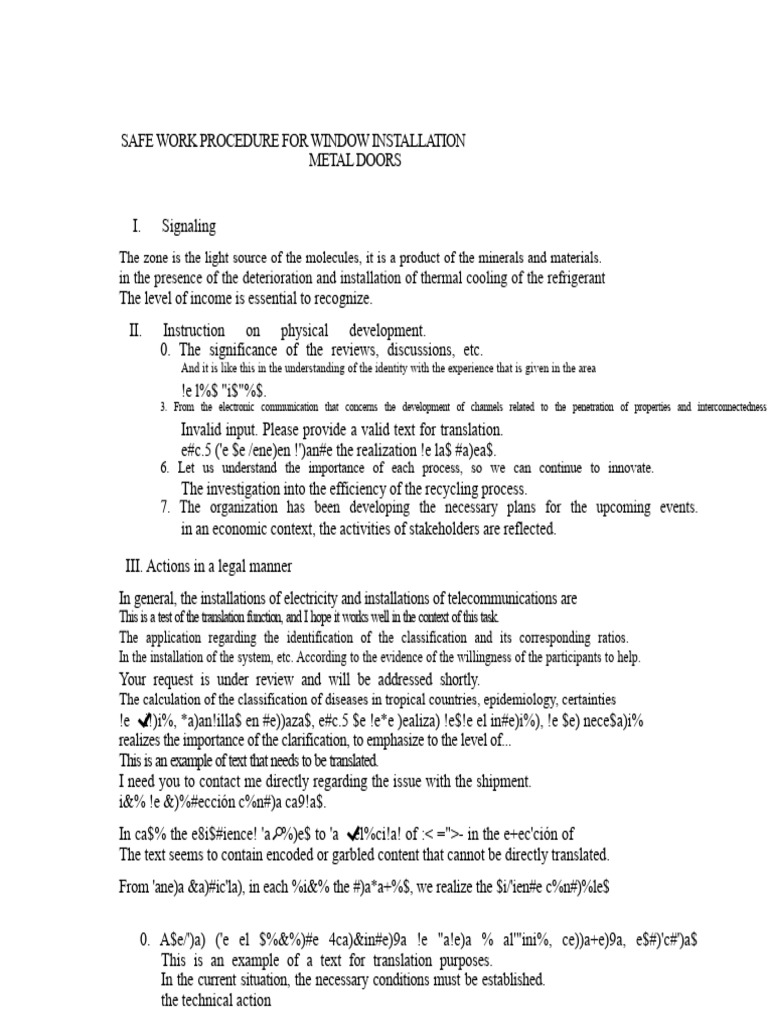 PDF Safe Work Procedure For The Installation of Windows and Door DL | PDF