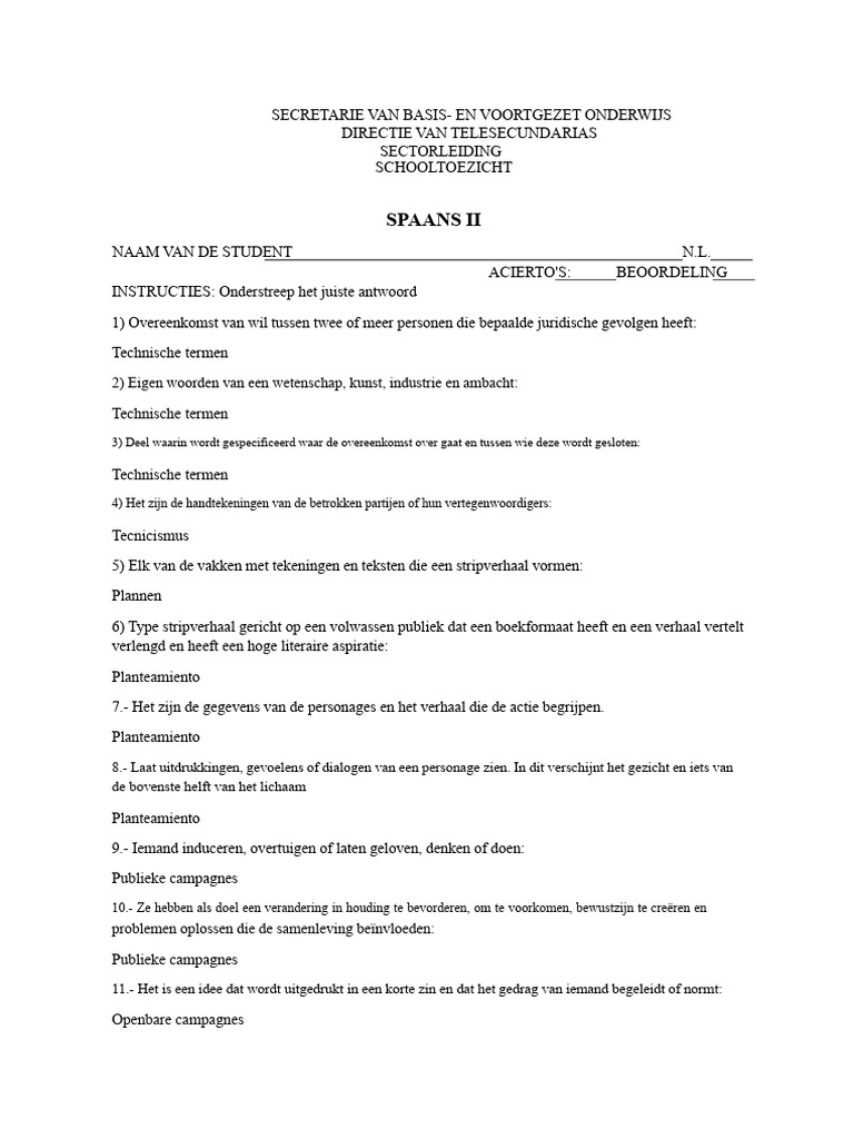 2° EXAMENS 2E TRIMESTER | PDF