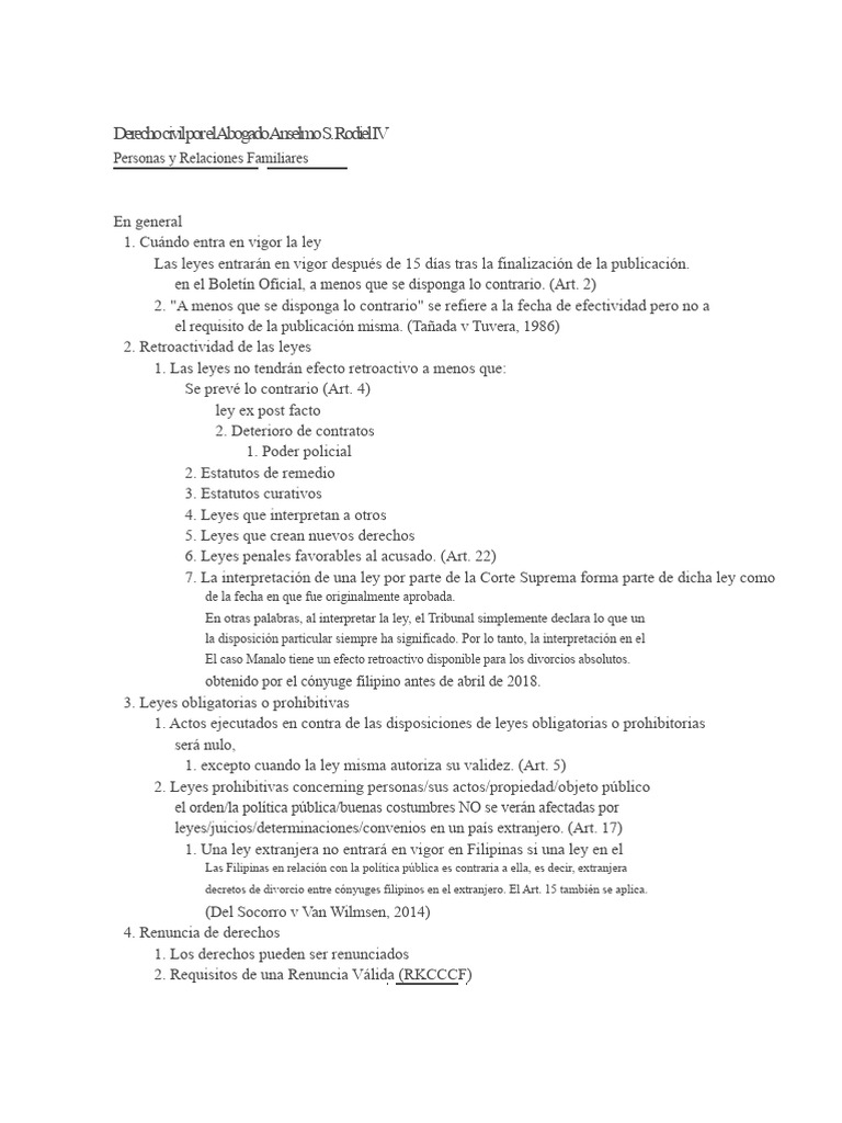 Personas Por El Abogado Anselmo S. Rodiel IV | PDF | Divorcio | Anulación