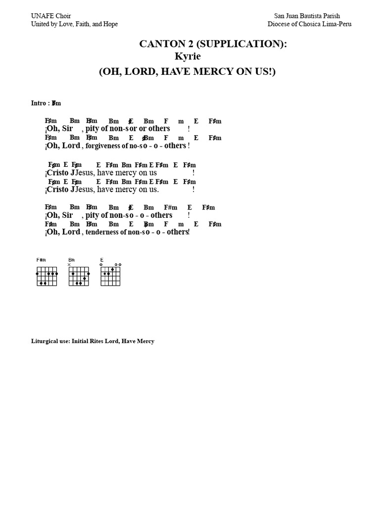 UNAFE Choir: Lord, Have Mercy Lyrics | PDF
