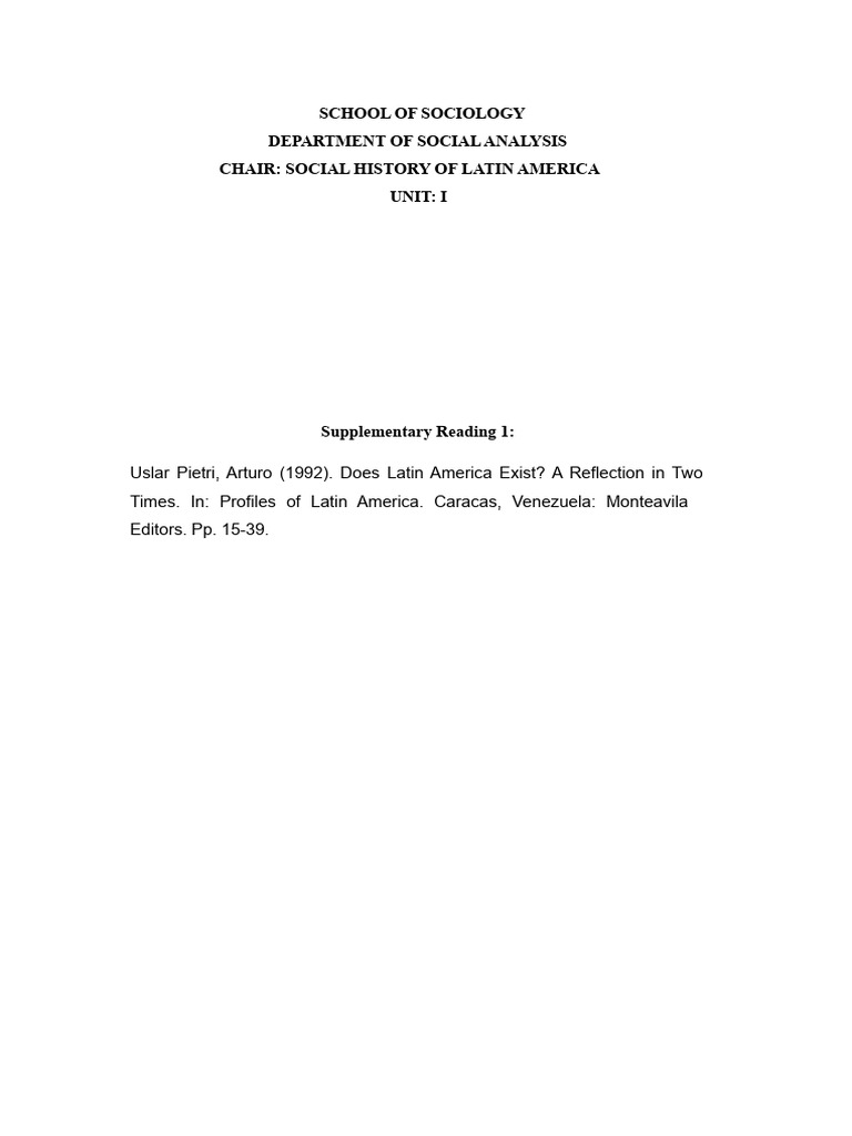 Essay. Uslar Pietri. Latin America Exists | PDF | New World | Third World