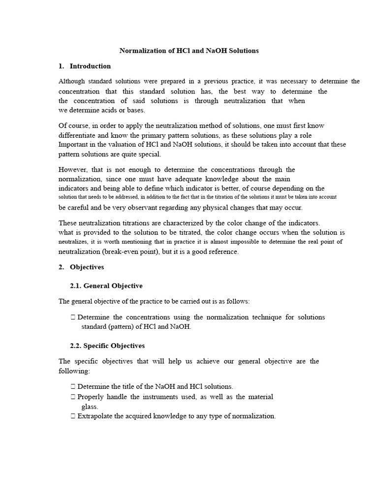 Practice 7 Normalization HCL NaOH | PDF | Titration | Chemistry