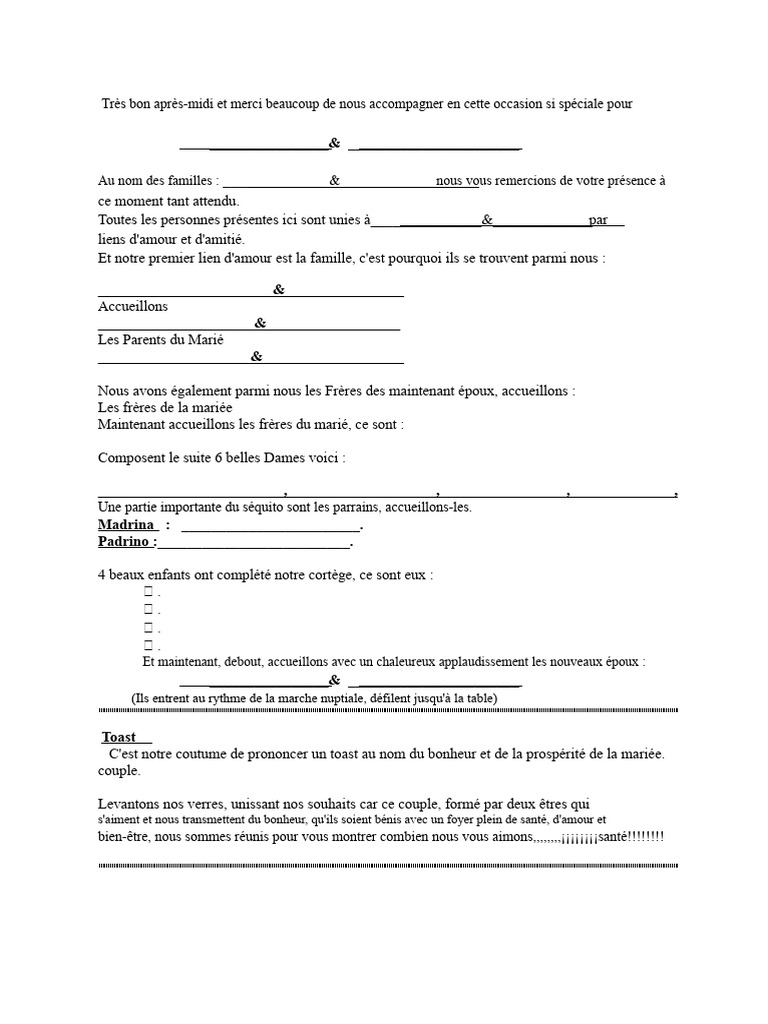 Protocole de mariage détaillé | PDF