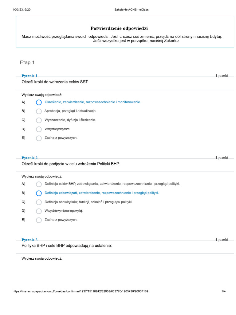 Szkolenie ACHS - Eclass 33 | PDF