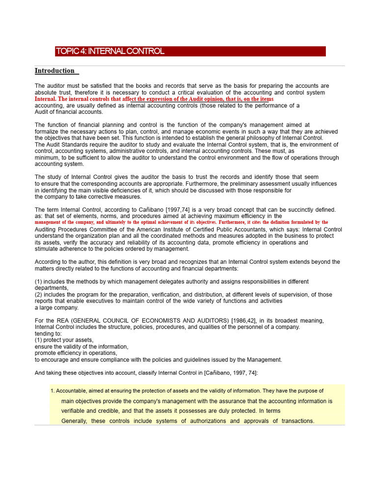 Understanding Internal Control Systems | PDF | Internal Control | Audit