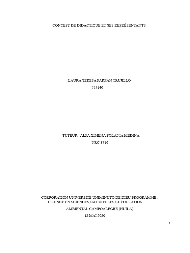 Concepts et représentants de la didactique | PDF | Pédagogie | Enseignement