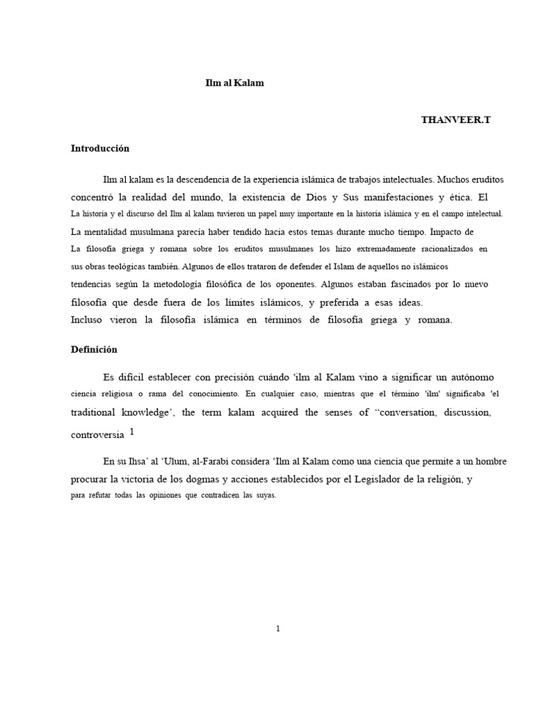 Ilm Al Kalam Escolástica | PDF | Teología | Pecado
