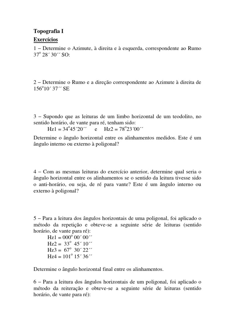 Exercicios Rumo E Azimute Pdf 0472
