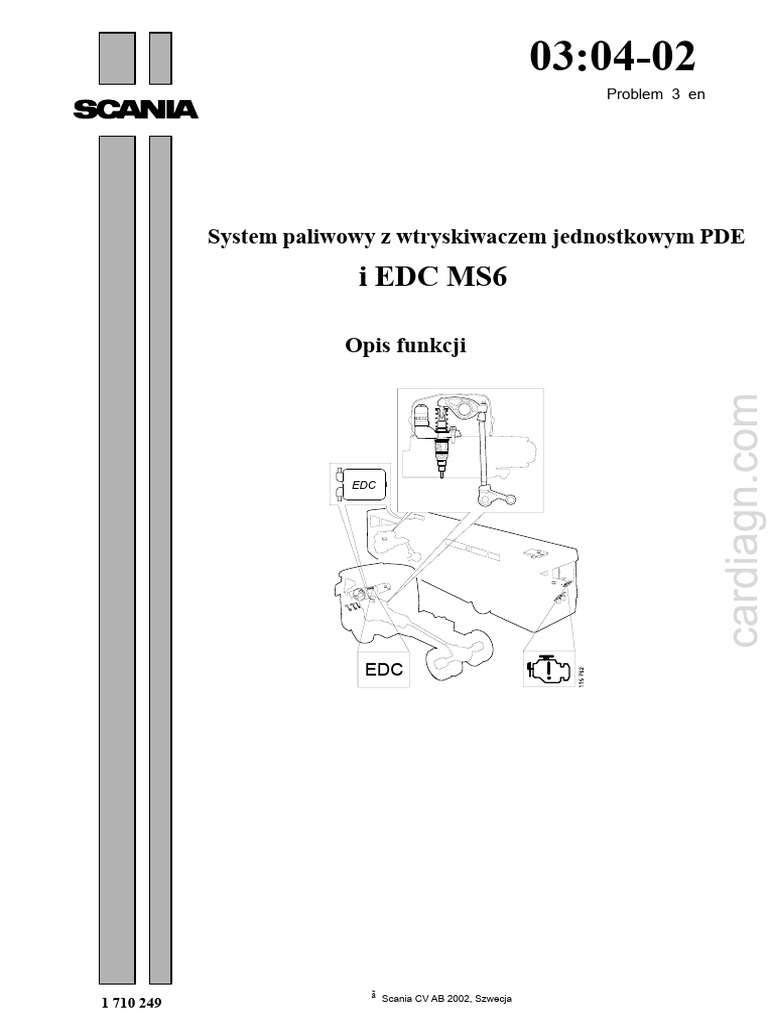I Edc Ms6: System Paliwowy Z Wtryskiwaczem Jednostkowym PDE | PDF