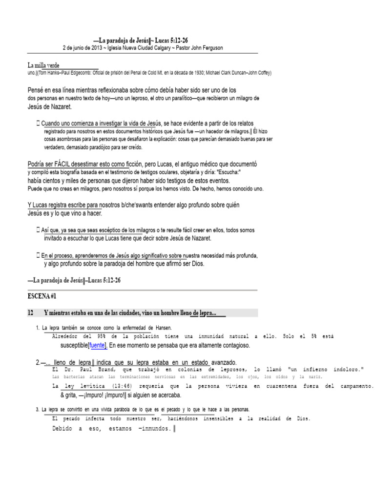 Sermón - La Paradoja de Jesús (Lucas 5:12-26) | PDF | Jesús | Pecado