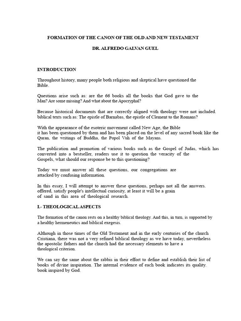 Formation of the Biblical Canon Explained | PDF | Biblical Canon | Bible