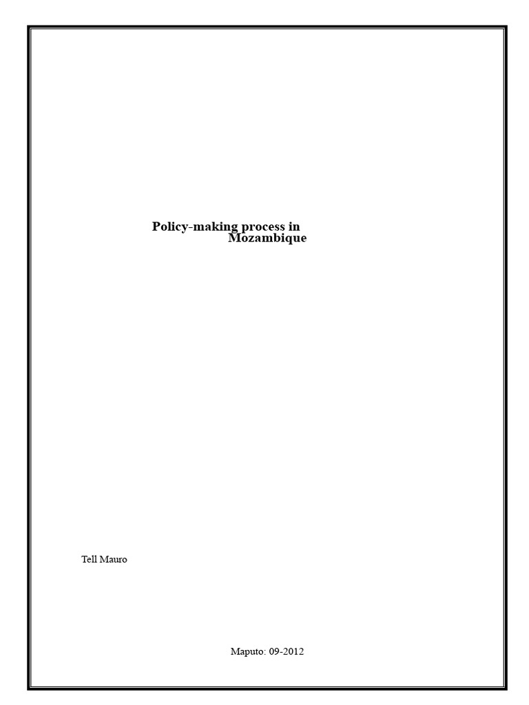 Mozambique Public Policy Formulation Process | PDF | Policy | Non ...