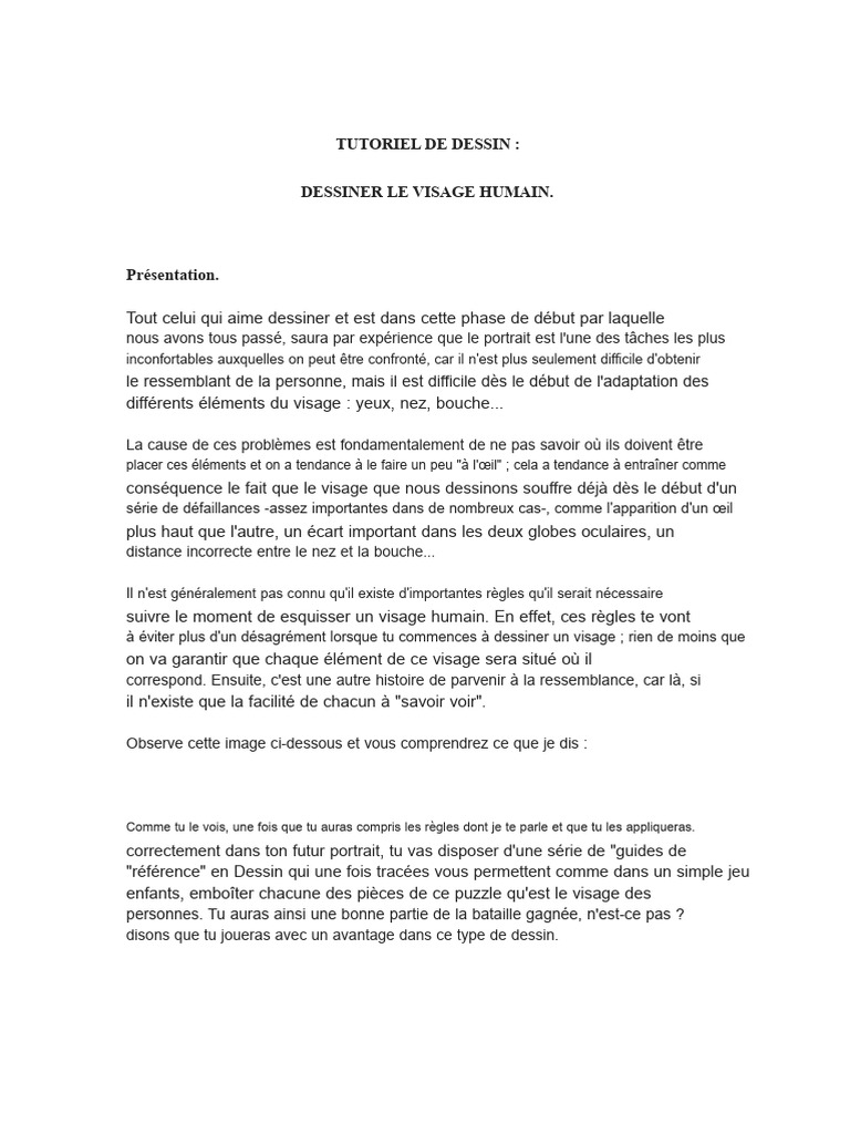 Tutoriel : Dessiner un Visage Facile | PDF | Dessin | Œil