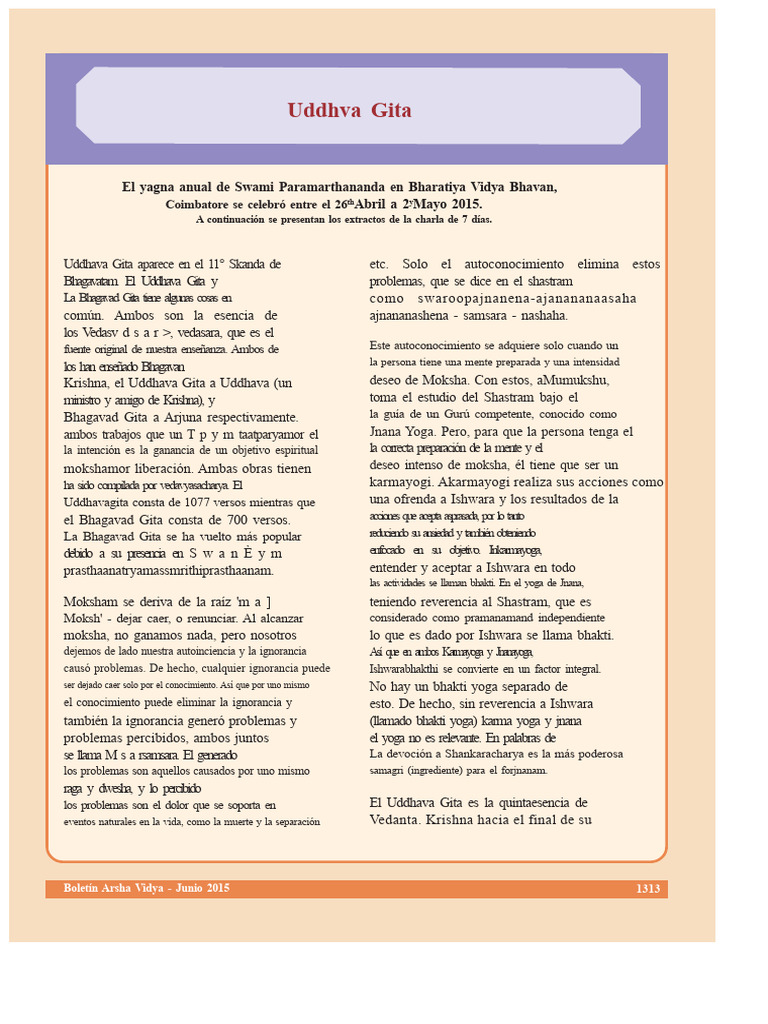Uddhava Gita: Enseñanzas de Krishna | PDF | Bhagavad Gita | Yoga