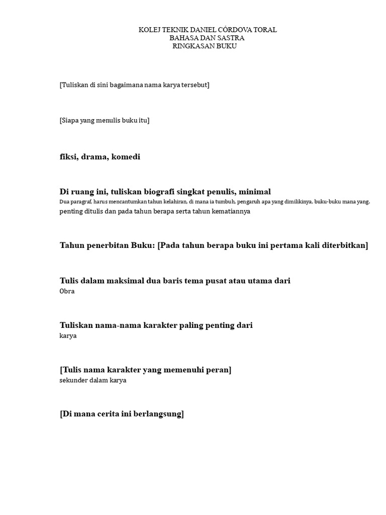 Format Ringkasan Buku | PDF
