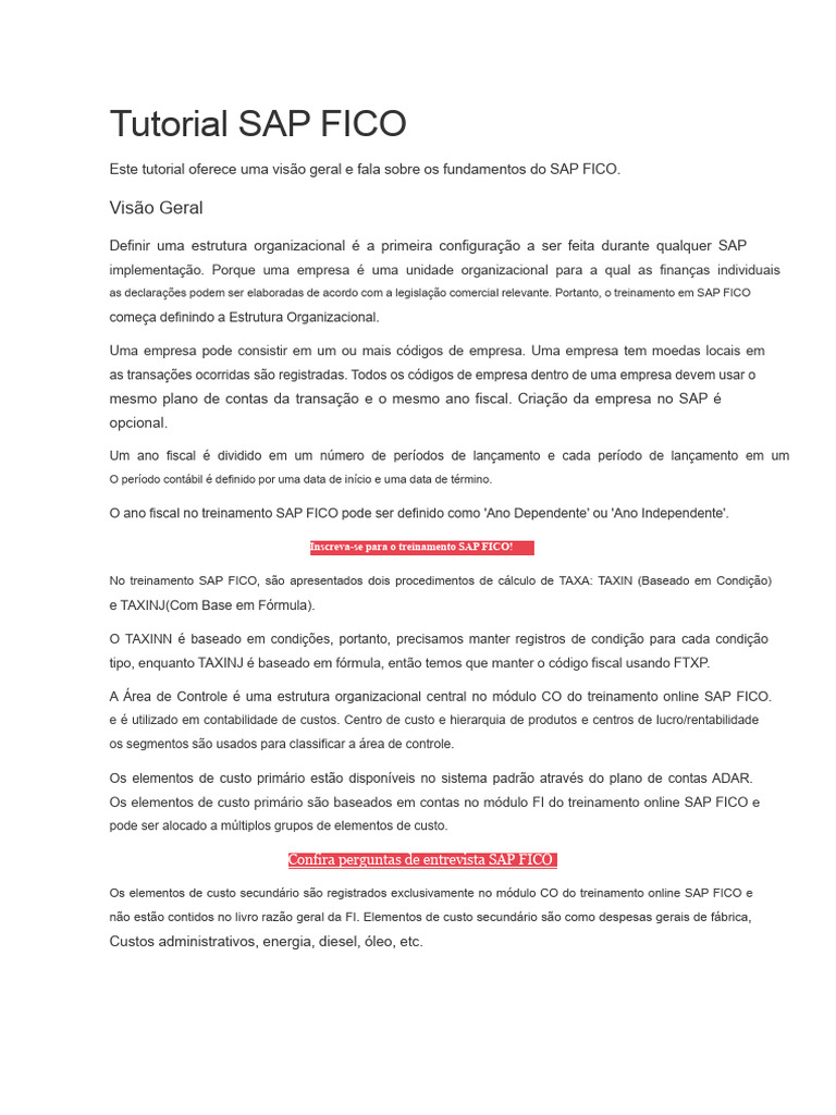 Tutorial SAP FICO PDF | PDF