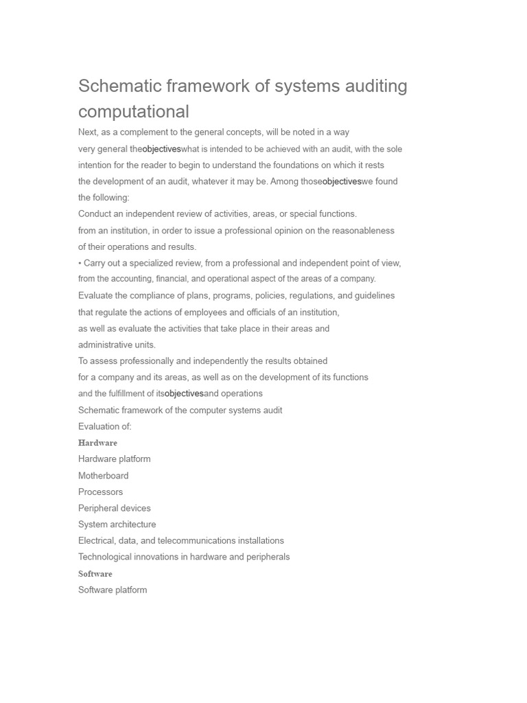 Systems Auditing Framework Overview | PDF | Computer Network | Databases