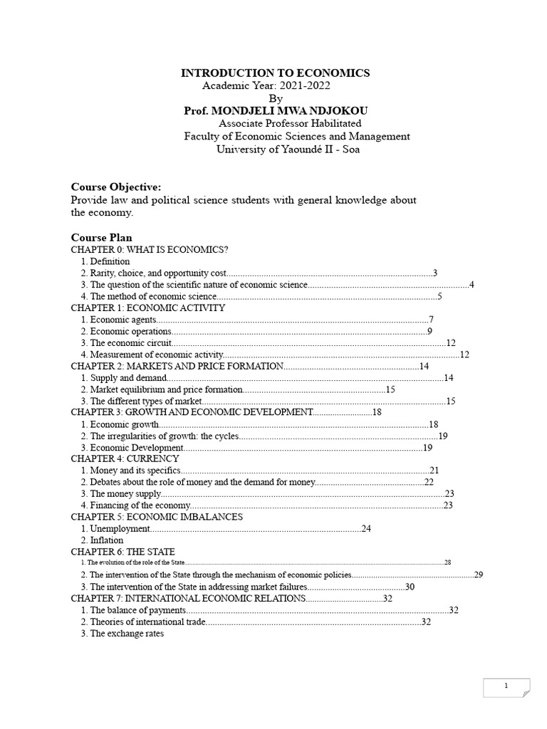 Introduction to Economics Course Overview | PDF | Economics | Demand