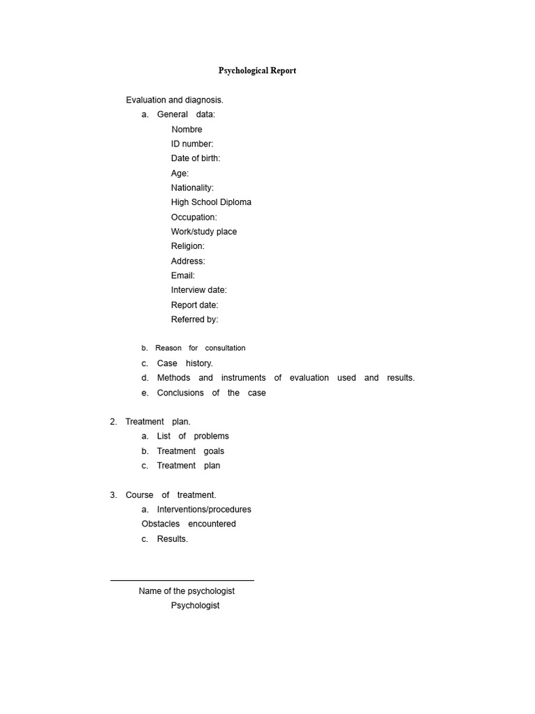 Comprehensive Psychological Evaluation Report | PDF