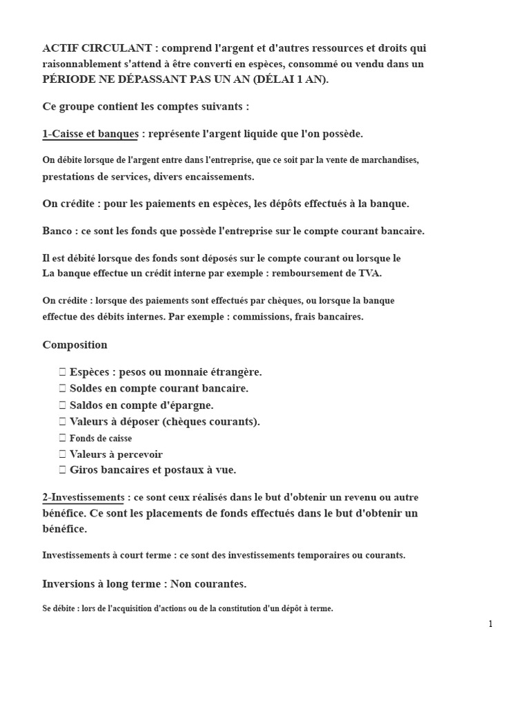 Actif Circulant | PDF | Banques | Business