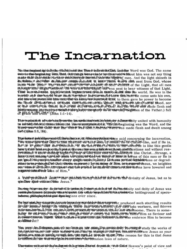 L'incarnation de Jésus : Divinité et Humanité | PDF | Dieu ...
