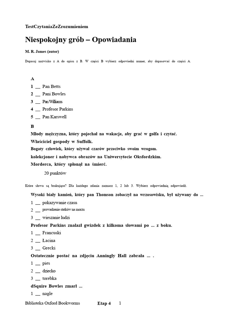 Niepokojący Grób - Test | PDF
