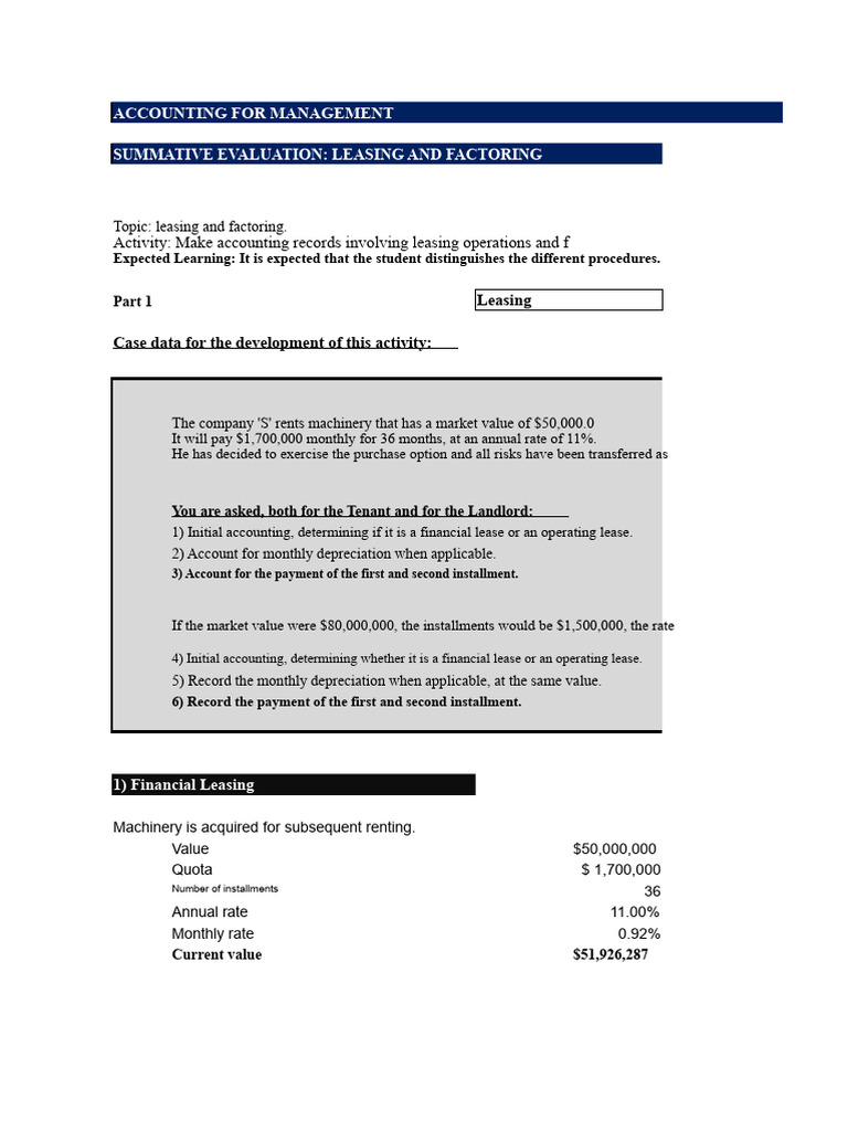 Leasing and Factoring Accounting Guide | PDF | Lease | Factoring (Finance)