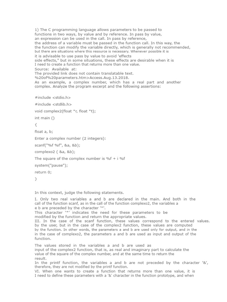 Av2 - Algorithms and Structured Programming | PDF | Parameter (Computer Programming ...