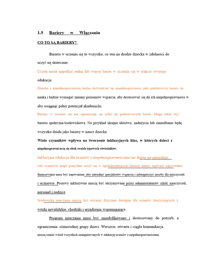 1.5 - Bariery Włączania: Bariery Systemowe, Bariery Społeczne I Bariery ...