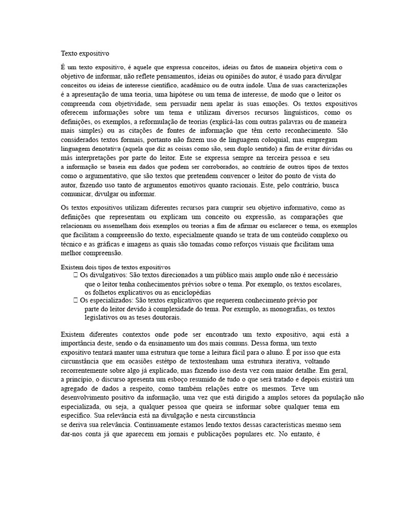 Texto expositivo (GUIA N°2) compreensão pau jor | PDF | Teoria | Conhecimento