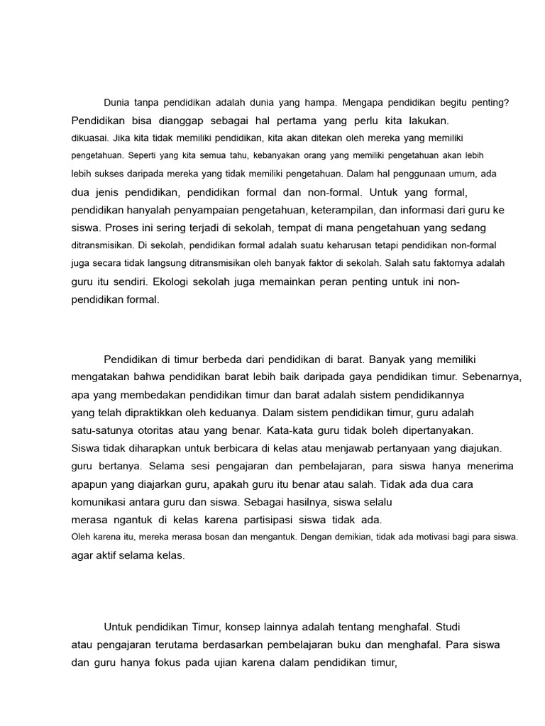 Perbandingan Pendidikan Timur dan Barat | PDF