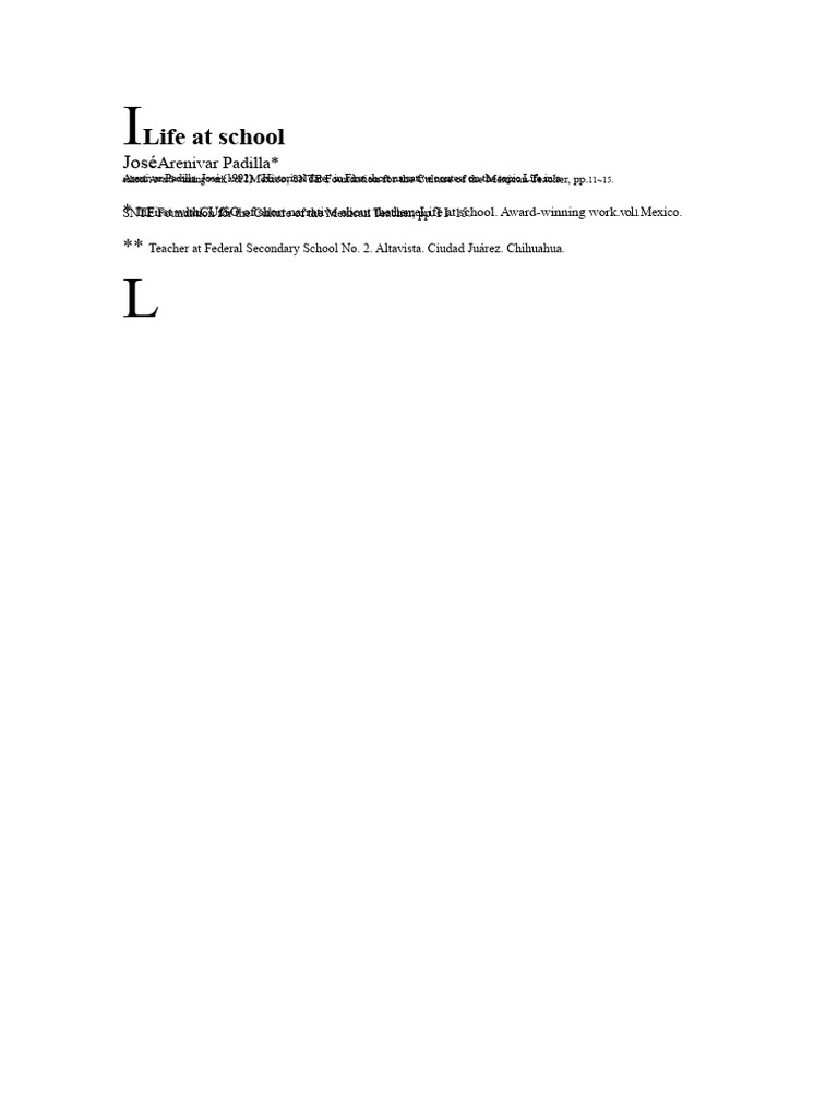 Life at School: A Humorous Tale | PDF