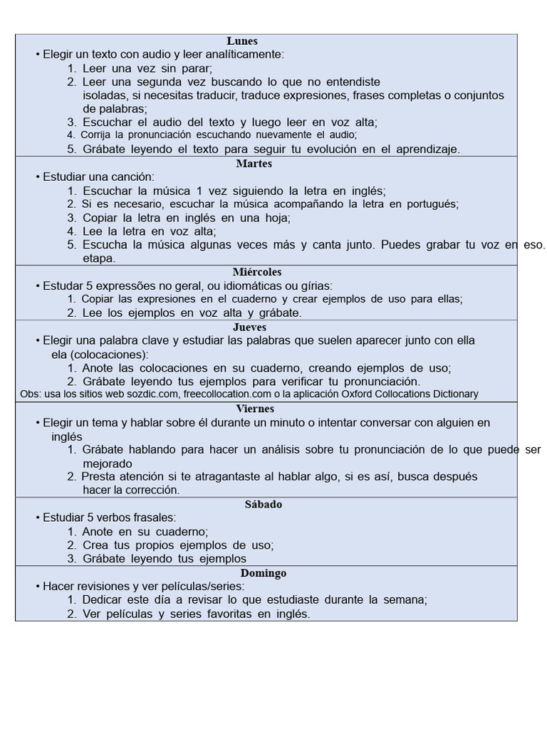 Plan de Estudios Inglés | PDF | Idioma en Inglés