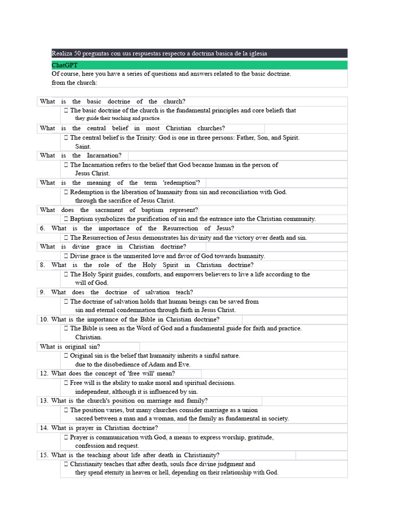 50 Questions on Church Doctrine | PDF | Salvation | Dominican Order