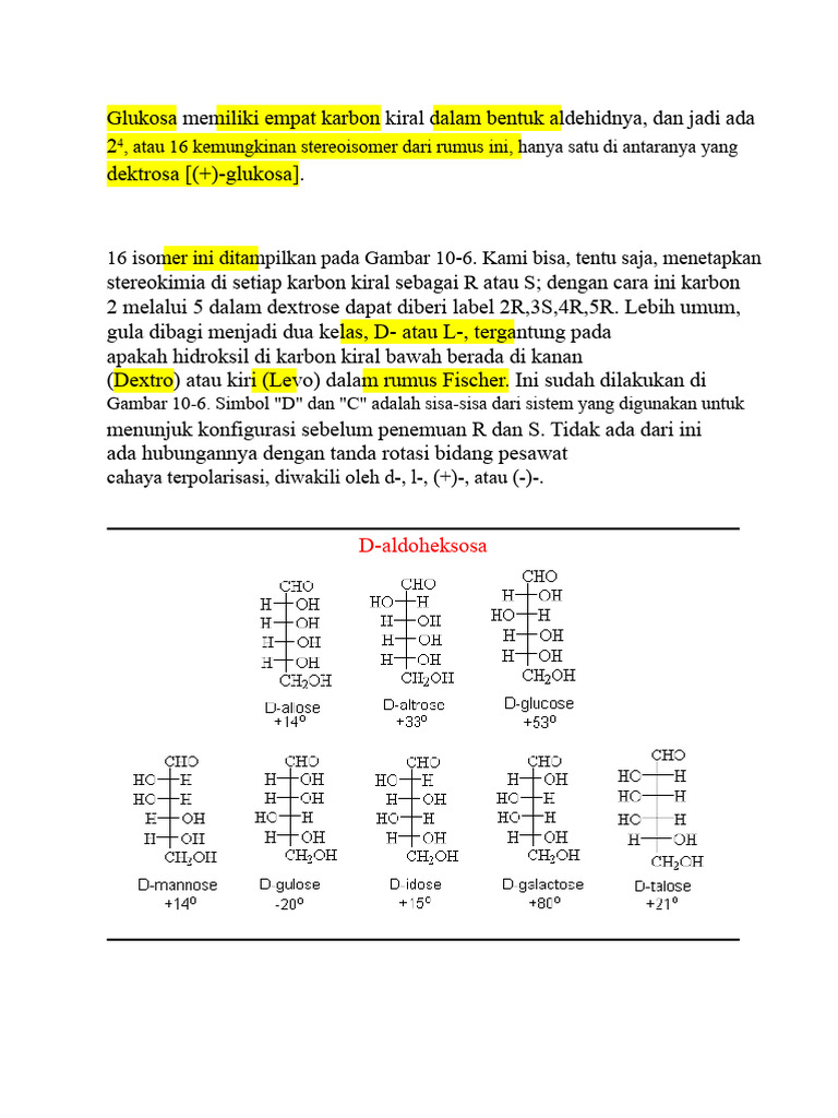 Struktur dan Isomer Glukosa Dextrose | PDF