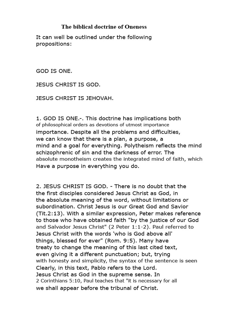 Oneness Doctrine: Jesus as God and Jehovah | PDF | John The Baptist | Jesus