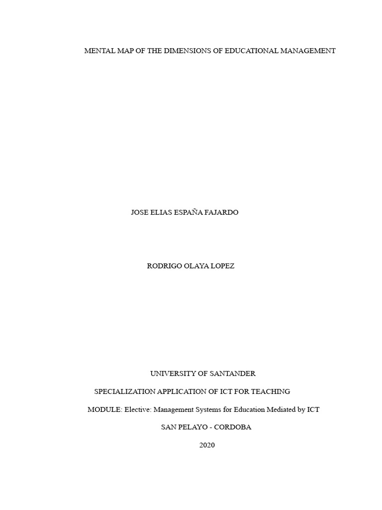 Mental Map of The Dimensions of Educational Management | PDF | Pedagogy ...