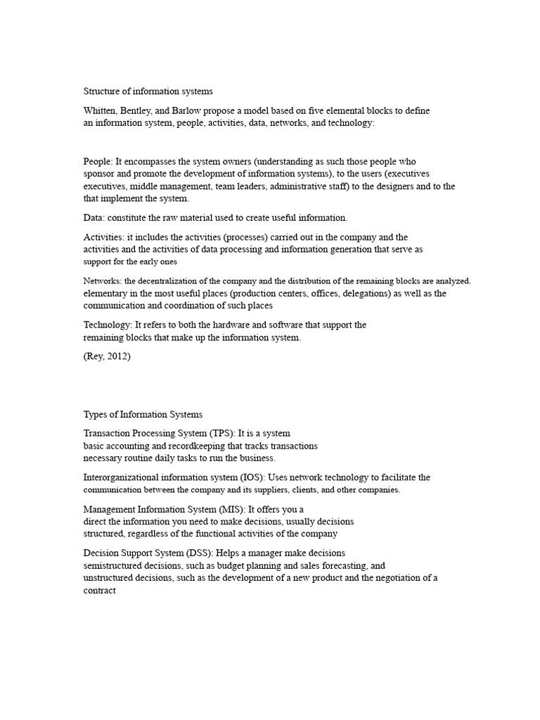 Overview of Information Systems Structure | PDF | Customer Relationship ...