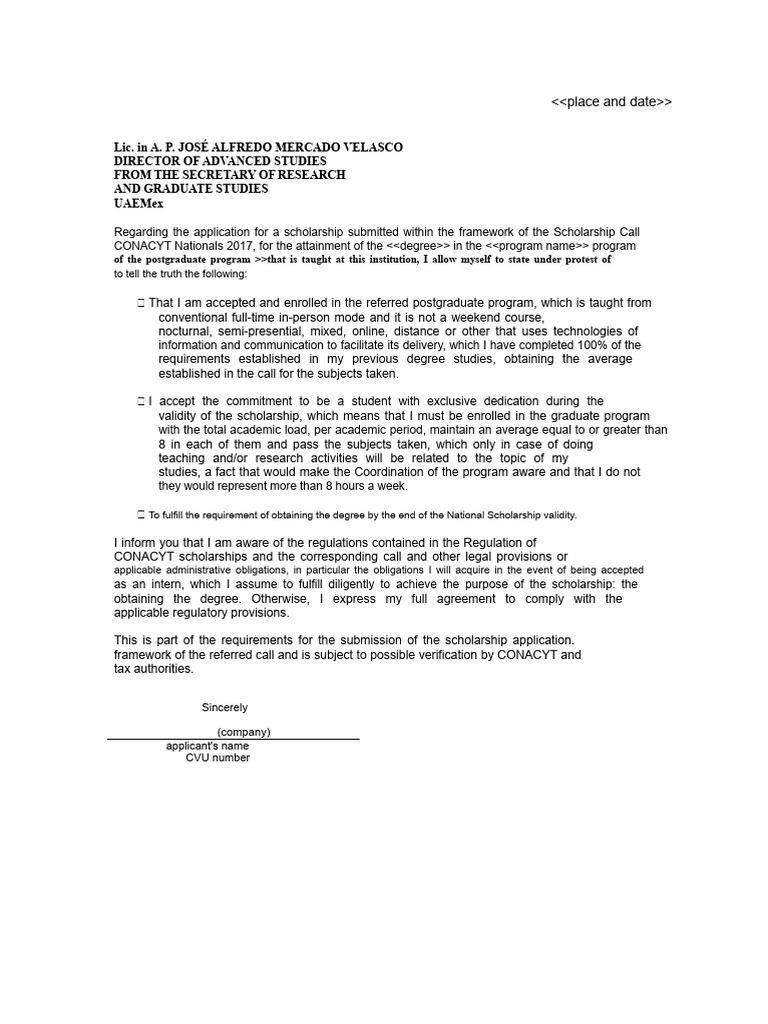 Exclusive Dedication Letter Format | PDF