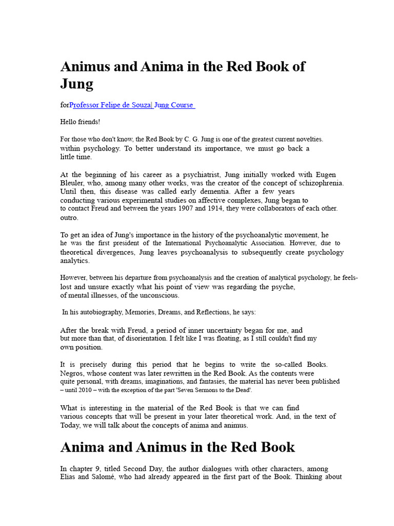 Anima and Animus in Jung's Red Book | PDF | Carl Jung | Analytical ...