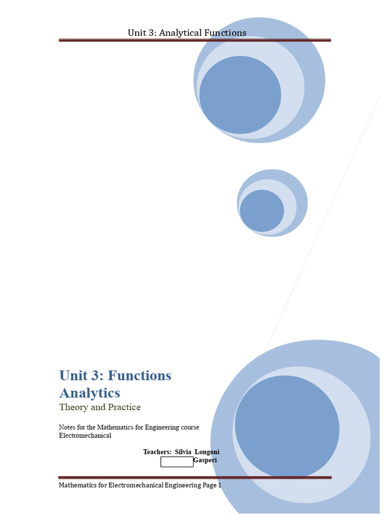 3-Analytical Functions | PDF | Function (Mathematics) | Derivative
