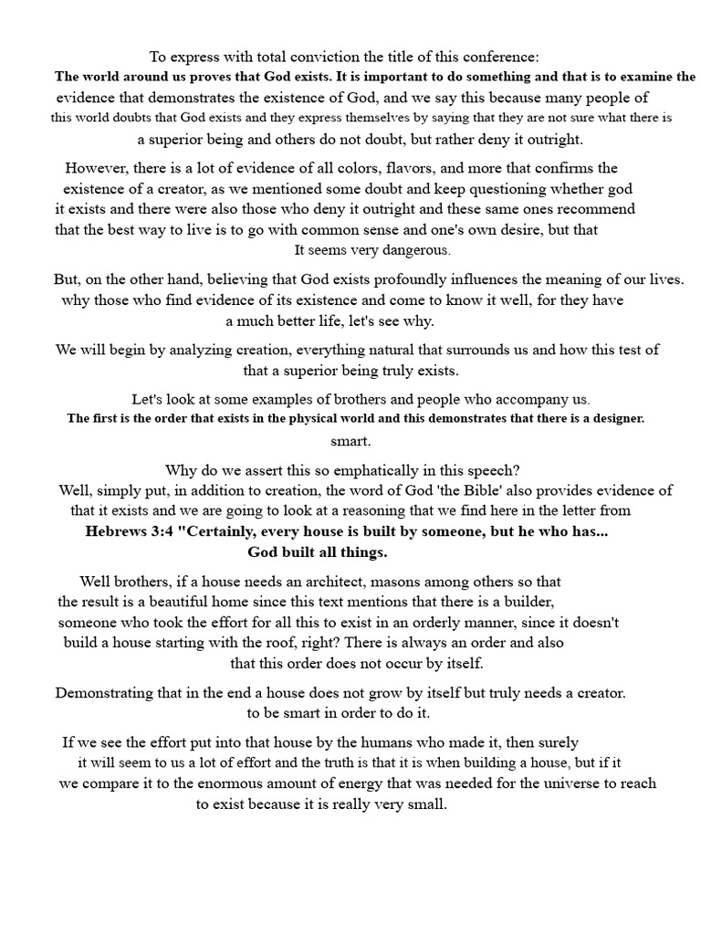 Evidence of God's Existence Explained | PDF | Sun | Jesus